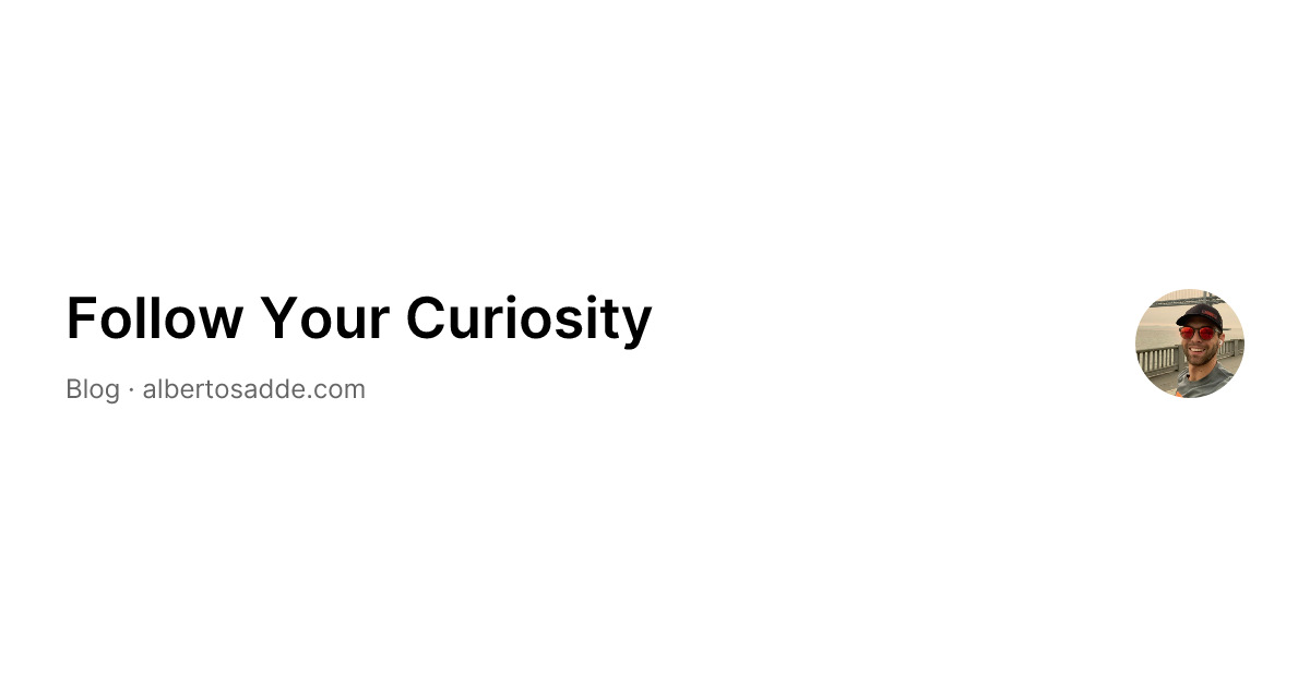Follow Your Curiosity | Alberto Sadde